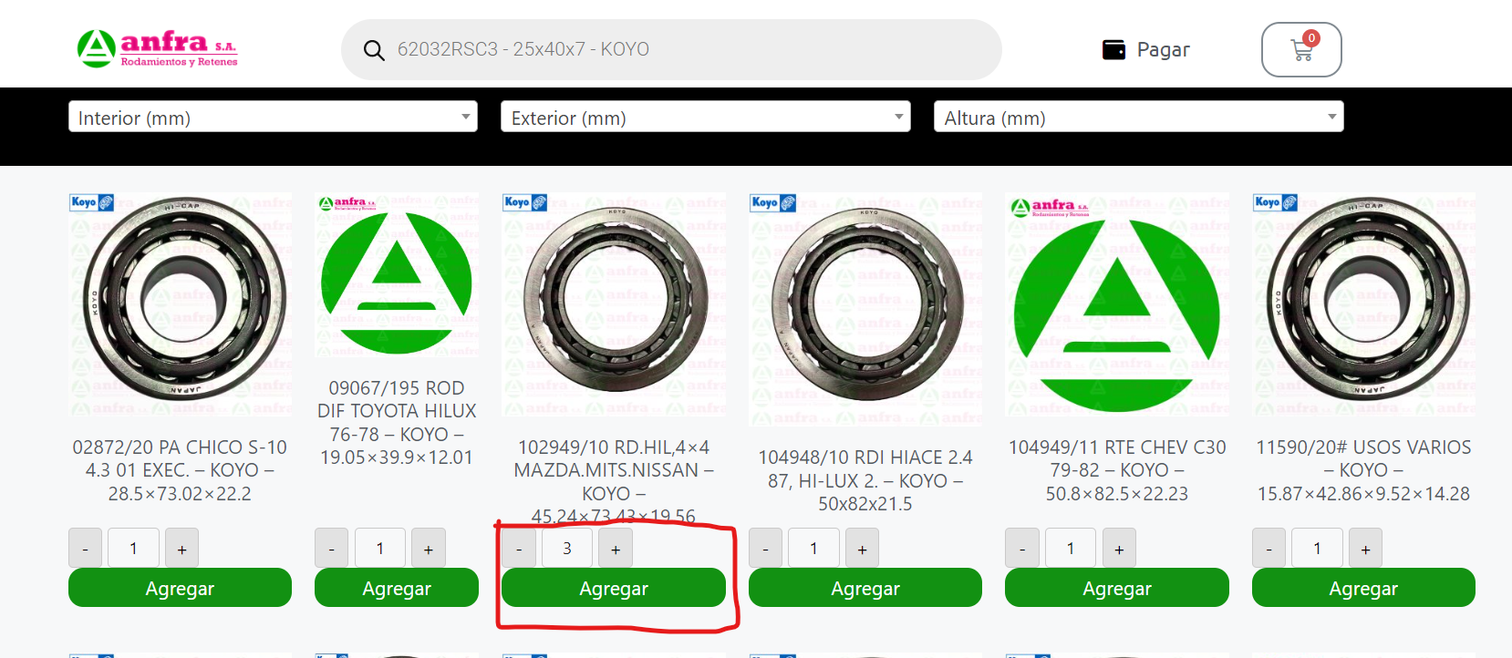 Generar Pedido – Portal Mayorista Anfra
